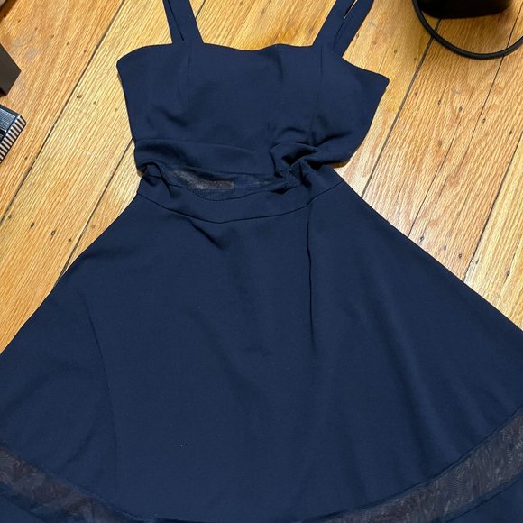 Cache Coeur | Dresses | Sheer Dark Blue Dress Size Small | Poshmark